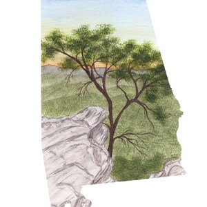 Alabama Watercolor Print, Alabama State Art, Home State Art, Unique ...