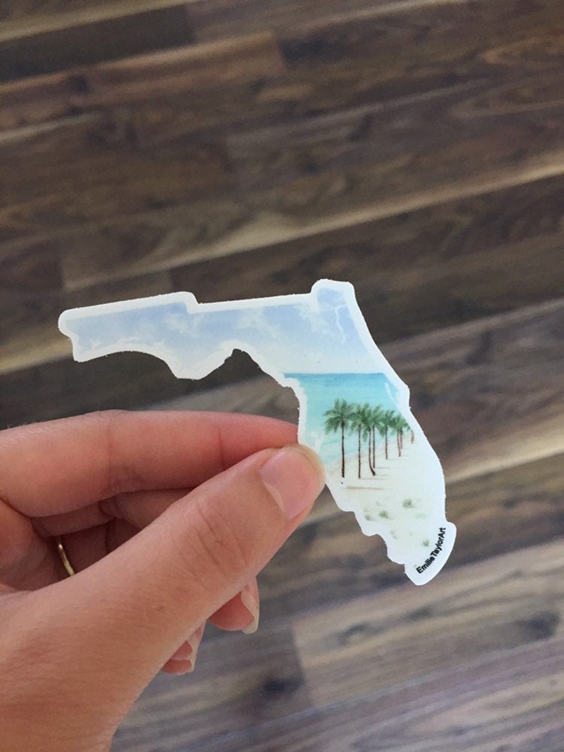 Florida Decal Watercolor Florida Sticker FL Car Decal Home | Etsy