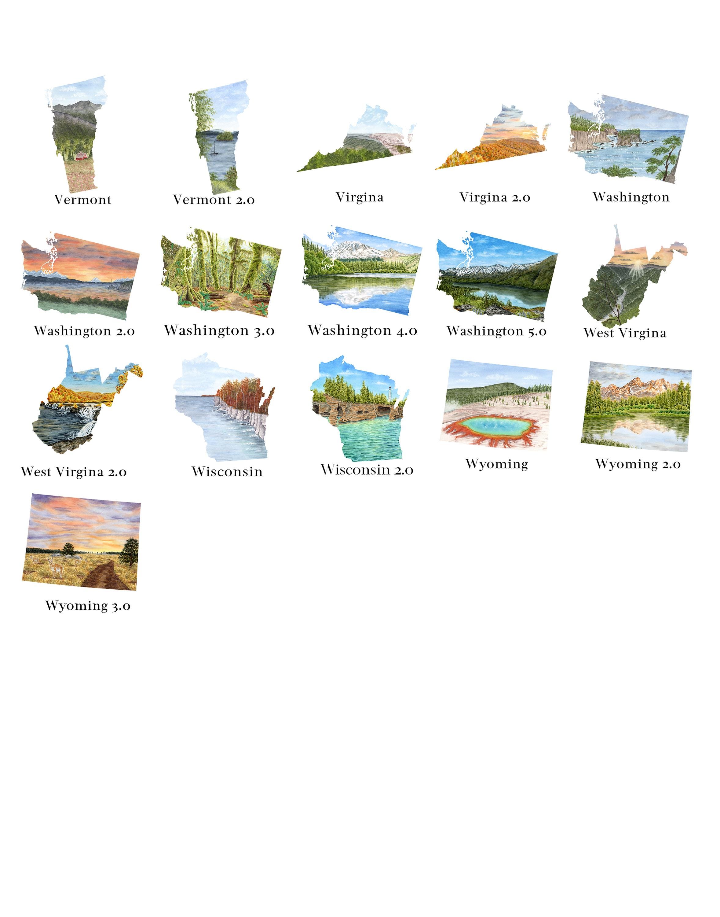 Custom Watercolor State Print, Custom State Art, Custom Country Art ...