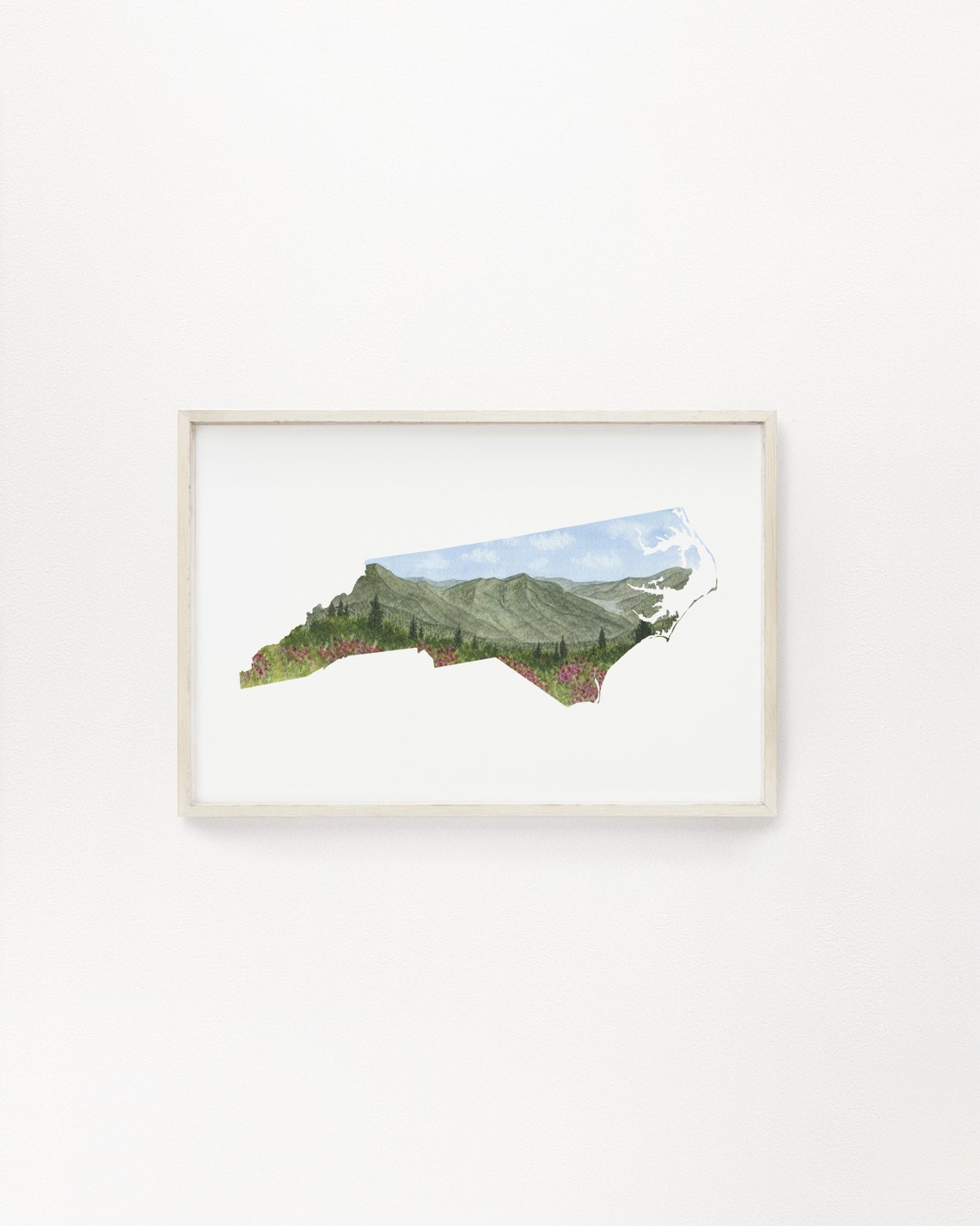 North Carolina Watercolor Print North Carolina State Art - Etsy