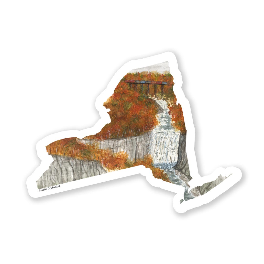 New York Decal, Watercolor New York Sticker, NY Car Decal, State Decal ...