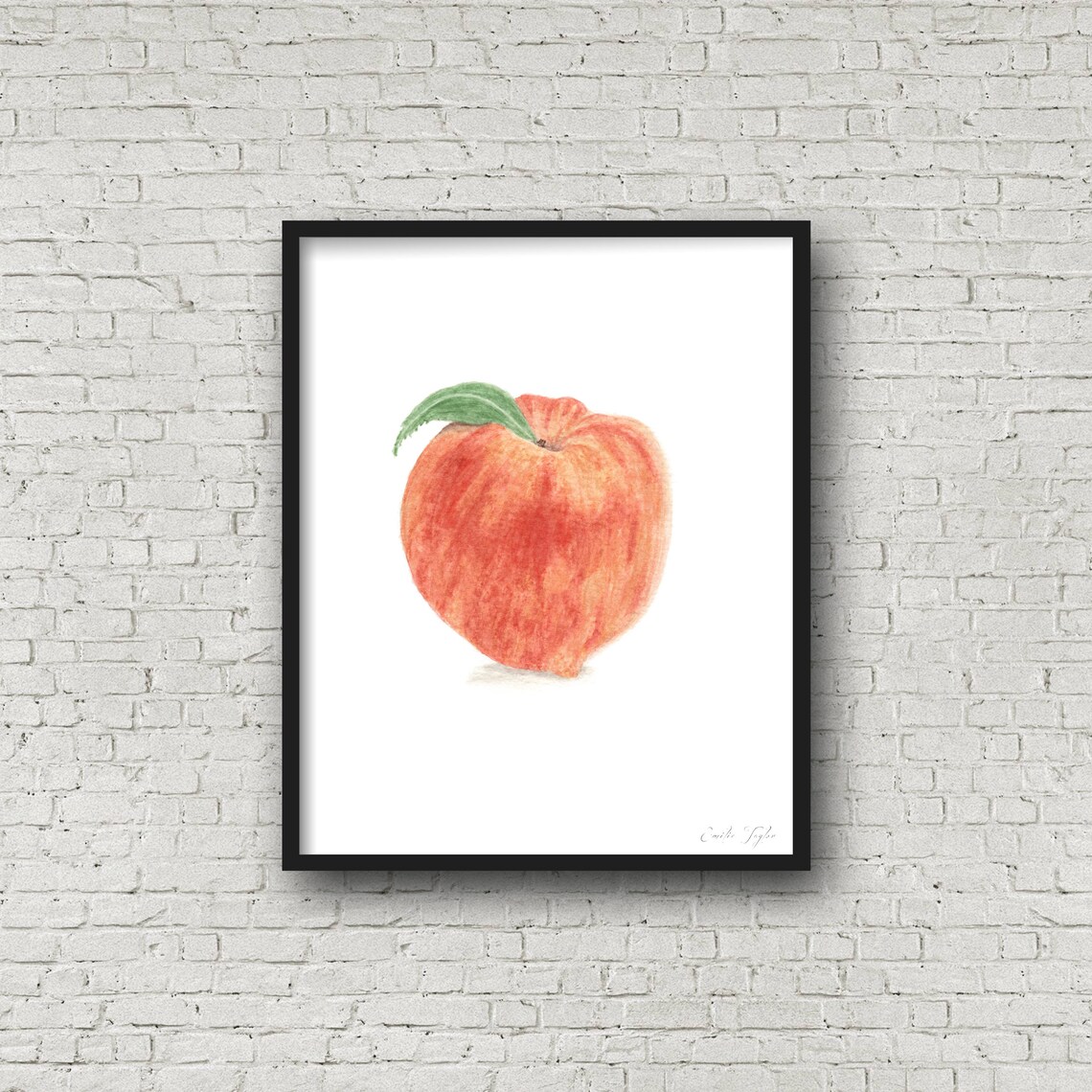 Watercolor Peach Print, Kitchen Art, Peach Decor, Dining Room Decor ...