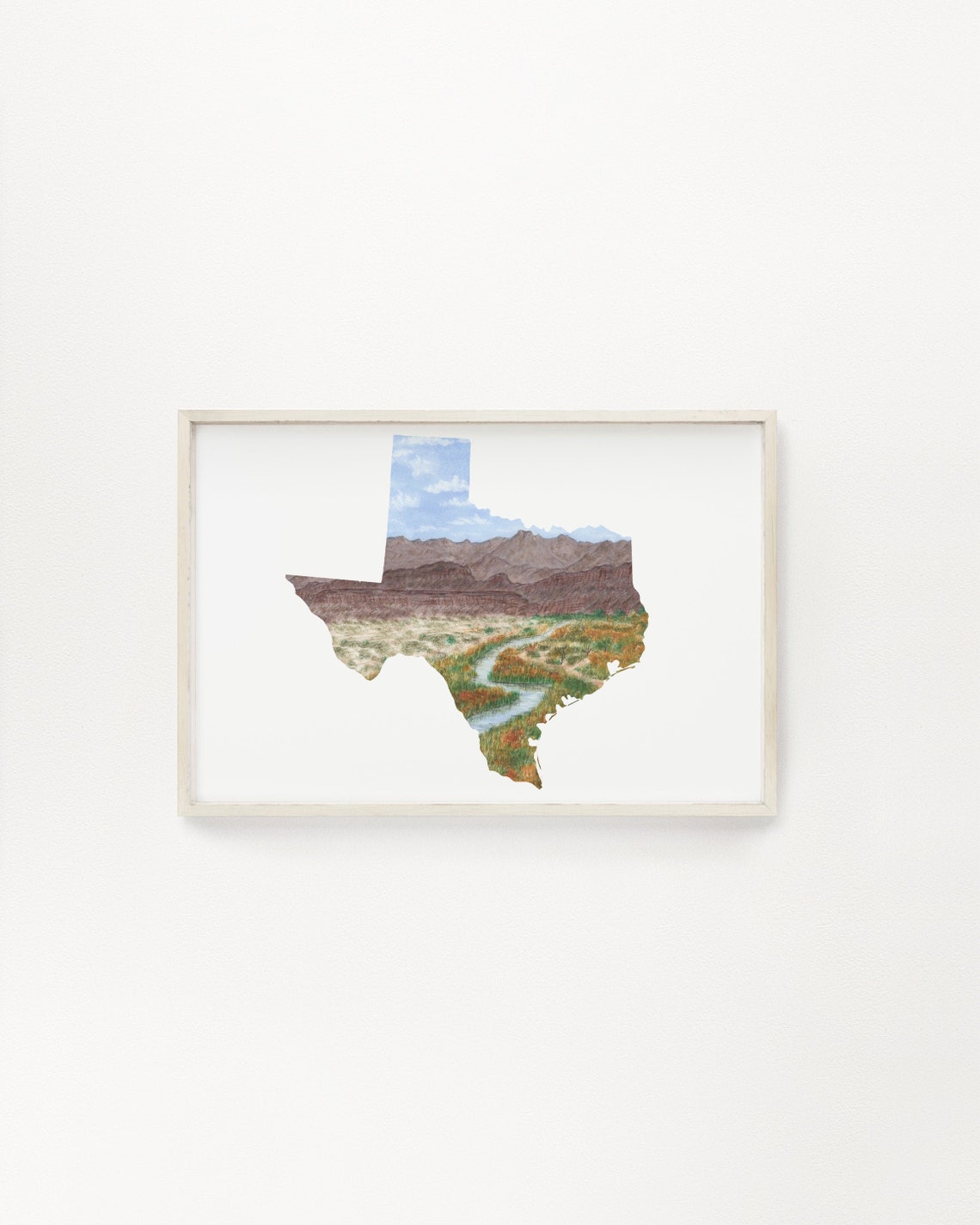 Texas Watercolor Print, Texas State Art, Texas Painting, Big Bend ...
