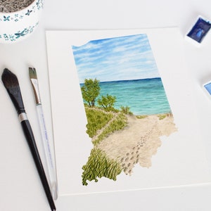 Indiana Watercolor Print, Indiana State Art, Home State Art, Indiana ...