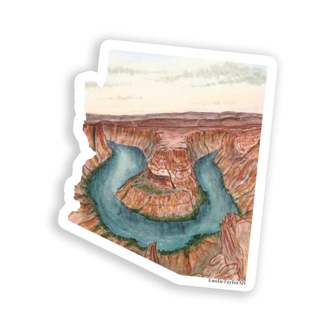 Arizona Decal, Watercolor Arizona Sticker, AZ Car Decal, Home State ...