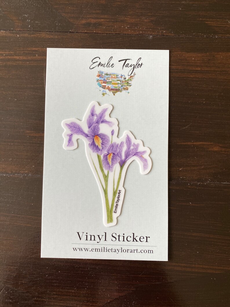 Iris Decal Watercolor Iris Sticker Purple Iris Mini Iris - Etsy