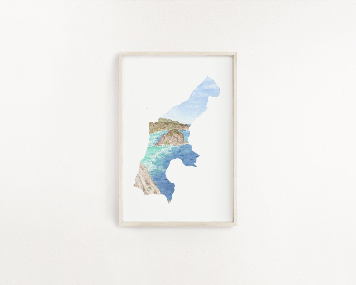 Saipan Watercolor Painting, Saipan Island Art, the Northern Mariana ...