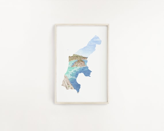 Saipan Watercolor Painting Saipan Island Art the Northern | Etsy