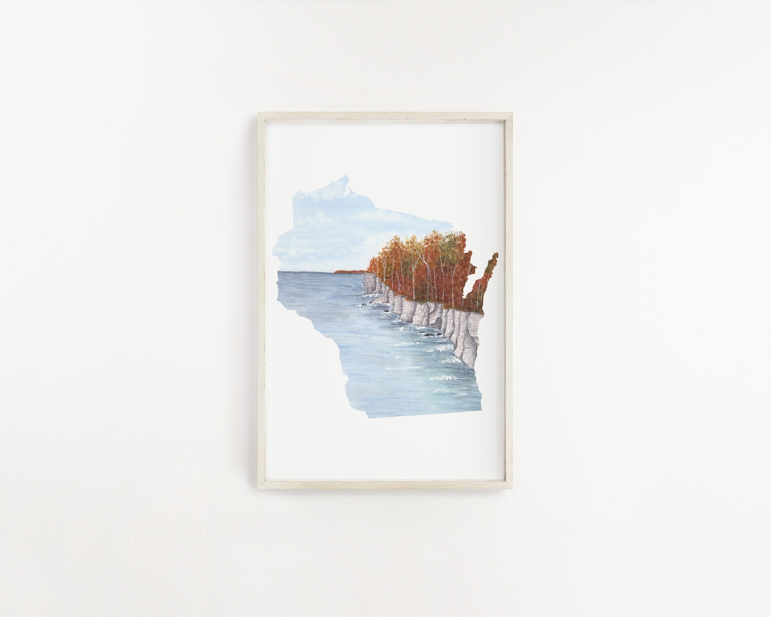 Wisconsin Watercolor Print, Wisconsin State, Home State Art, Long ...