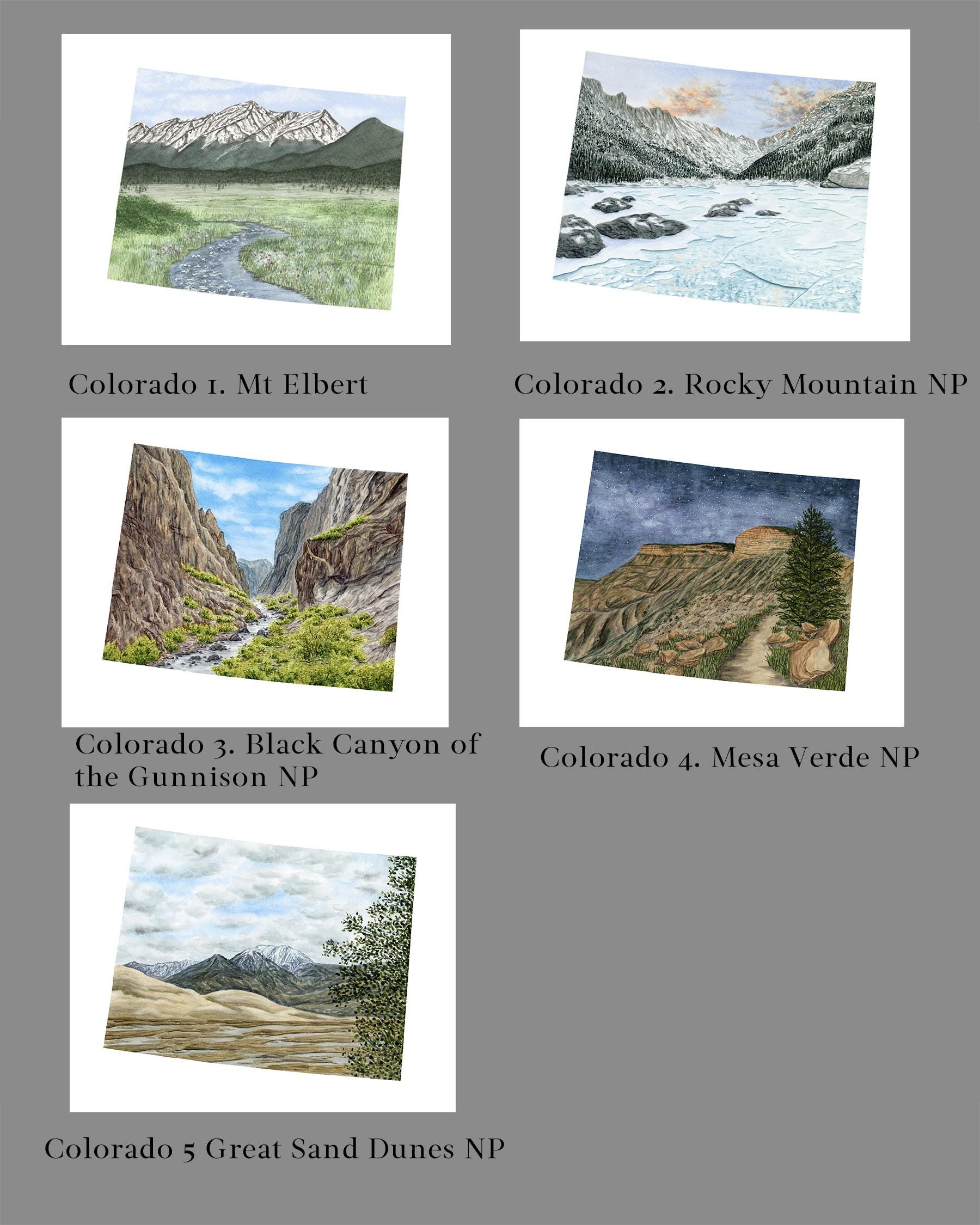 Colorado Rocky Mountain National Park, Colorado Watercolor Painting ...