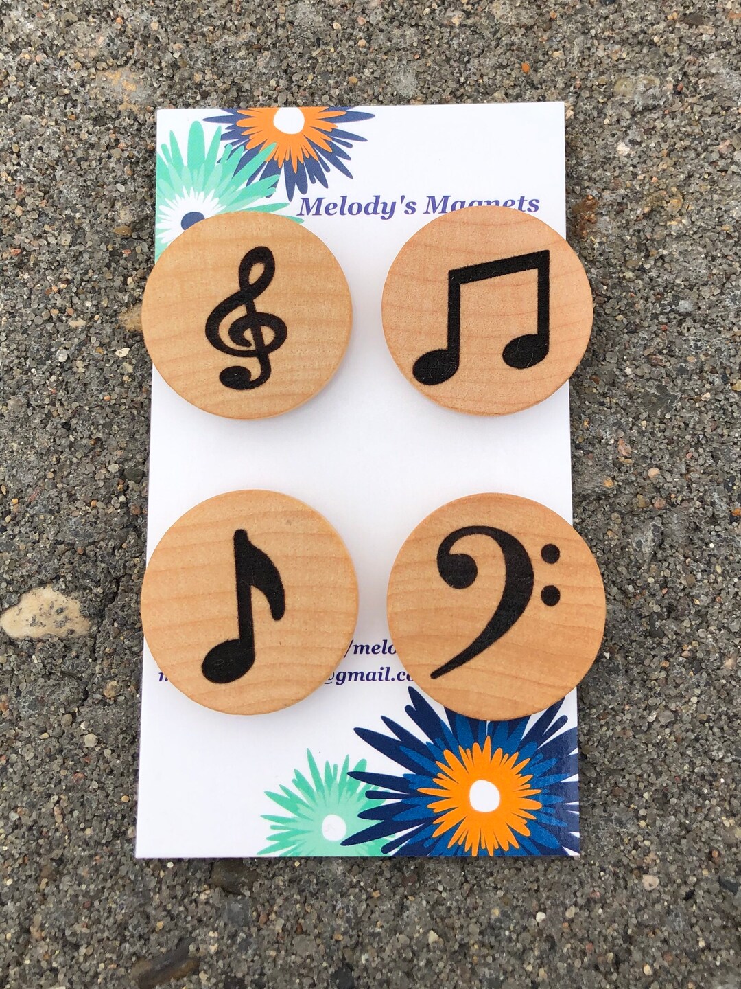 Music Notes Wood Magnets. Laser Engraved - Etsy 日本