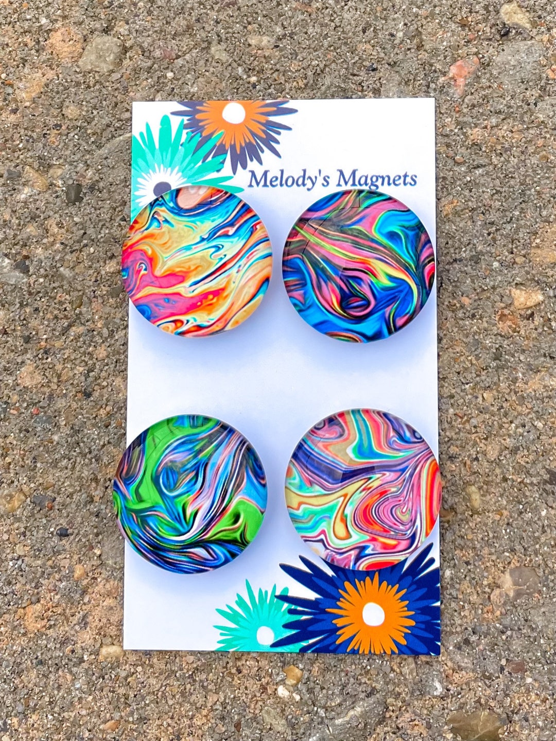 Large Abstract Art Magnets - Etsy