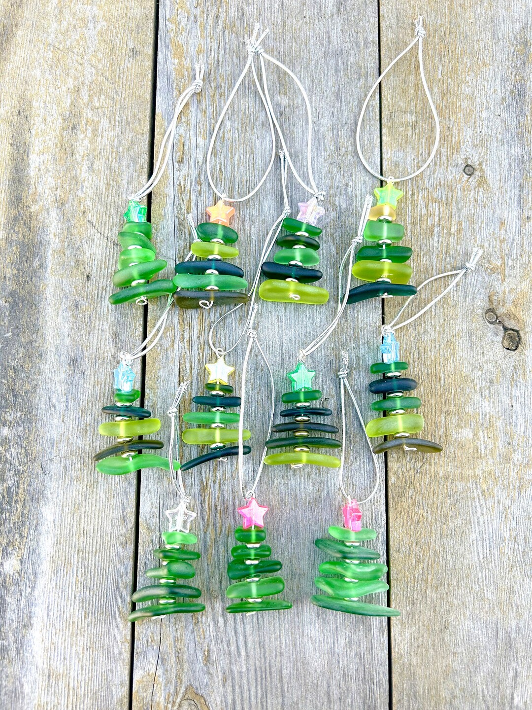 Tumbled Glass Tree Ornaments - Etsy
