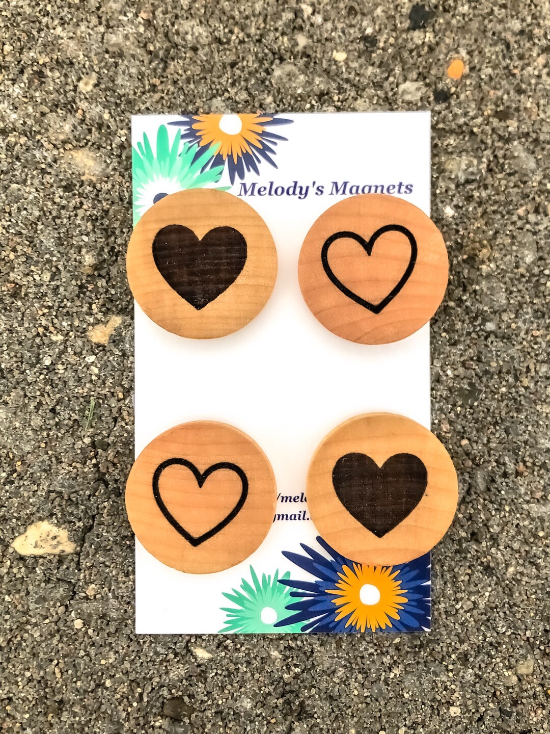 Heart Wood Magnets. Laser Engraved - Etsy