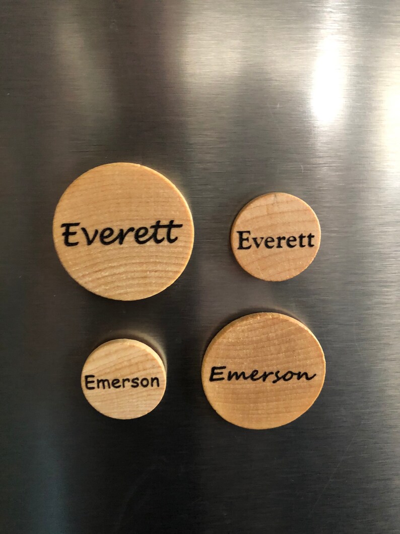 Personalized Name Wood Magnets. Laser Engraved - Etsy Canada