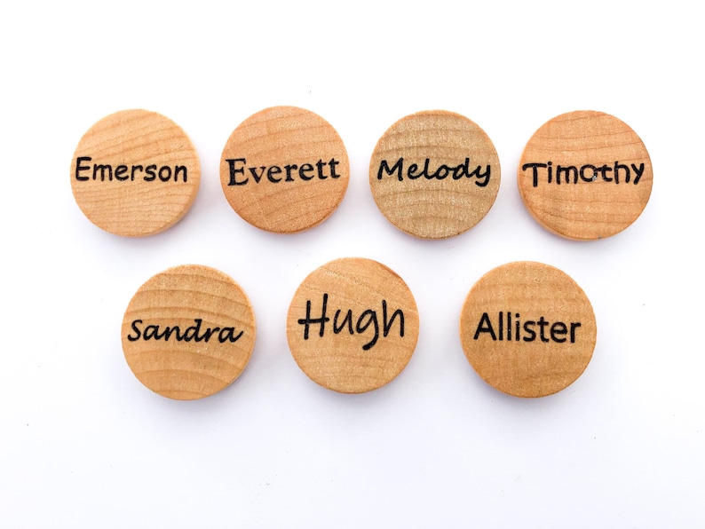 Personalized Name Wood Magnets. Laser Engraved - Etsy