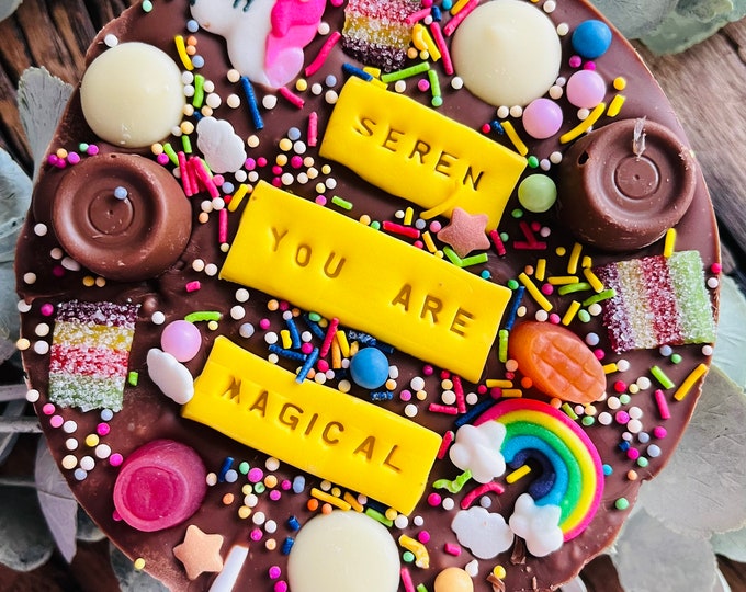 Large Personalised Chocolate Slab, Chocolate Lolly, Childrens Chocolate ...