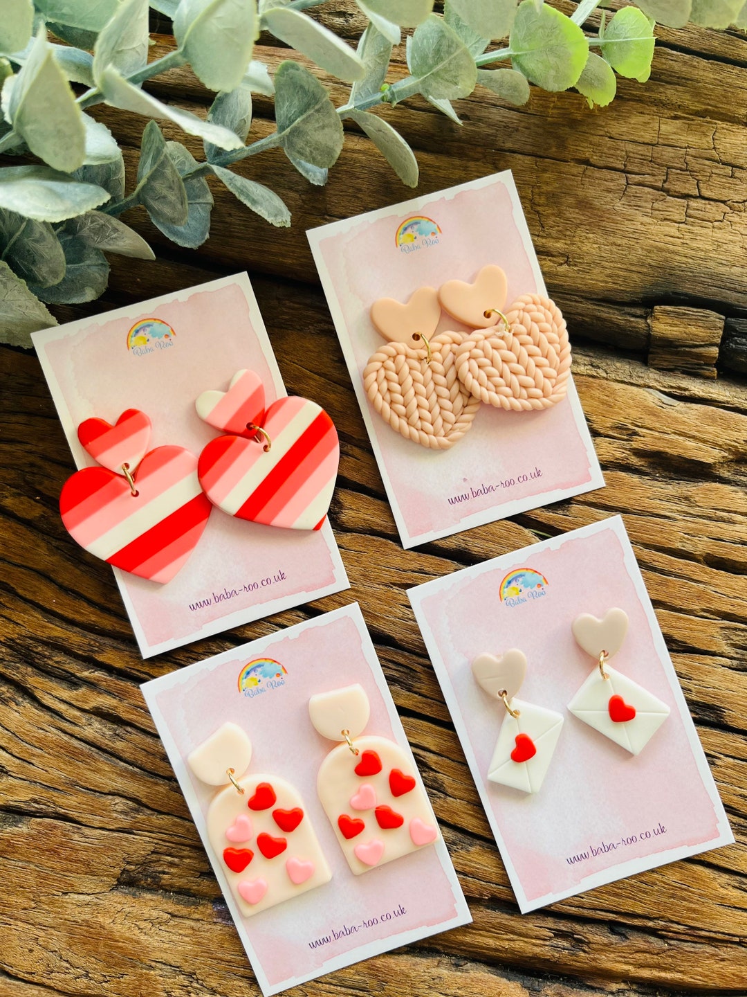 Polymer Clay Earrings, Valentines Gift, Drop Earrings, Statement ...