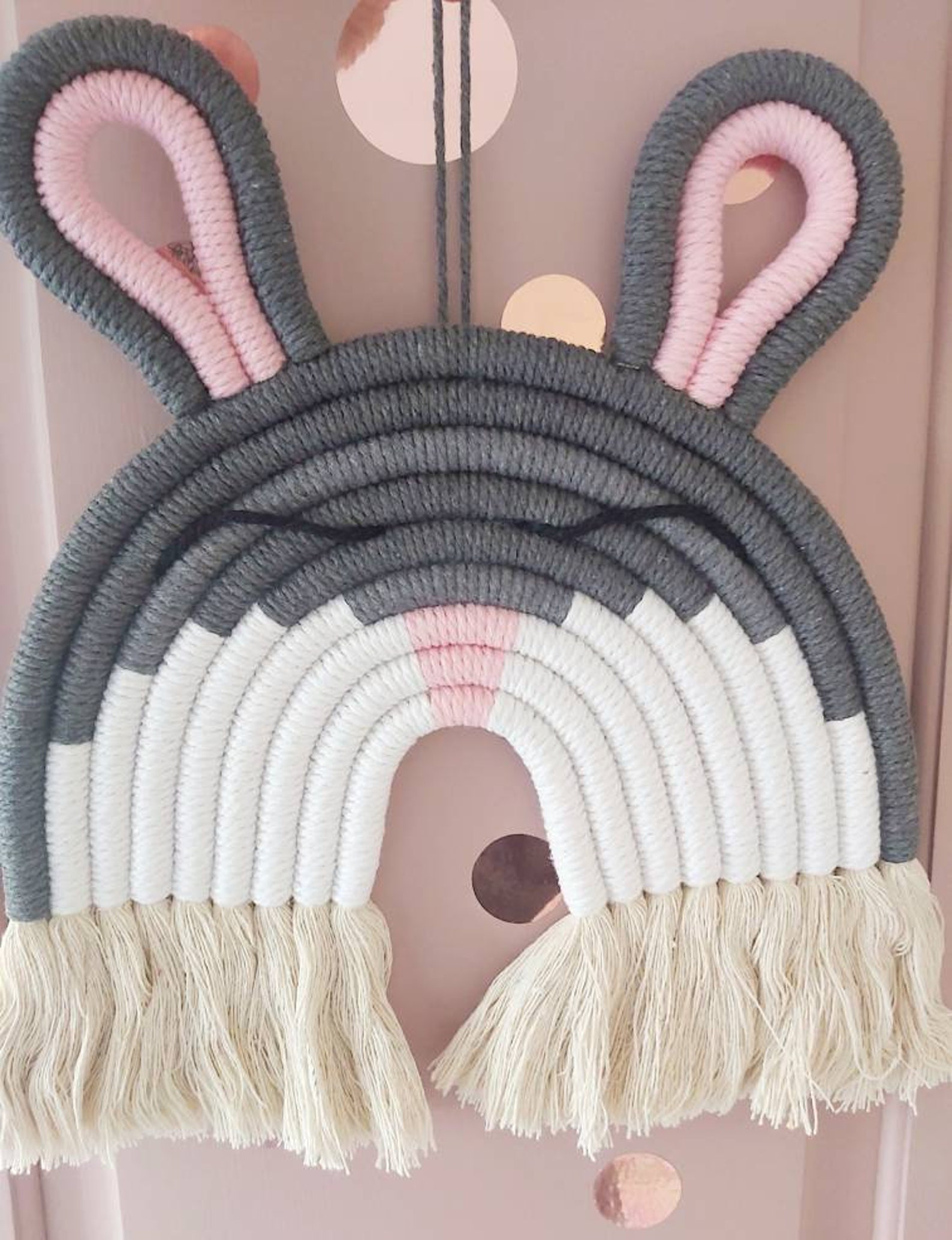 Macrame Rabbit Wall Hanging, Nursery Decor, Wall Decor, Animal Macrame ...