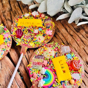 Personalised Chocolate Lolly, Chocolate Children’s Chocolate Gift, Loaded Chocolate Slab, Party ...