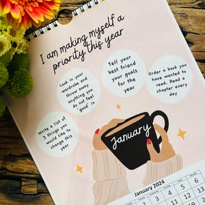 REDUCED Self Care Calendar 2024, Positive Affirmations, Take What You ...