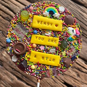 Large Personalised Chocolate Slab, Chocolate Lolly, Children’s ...