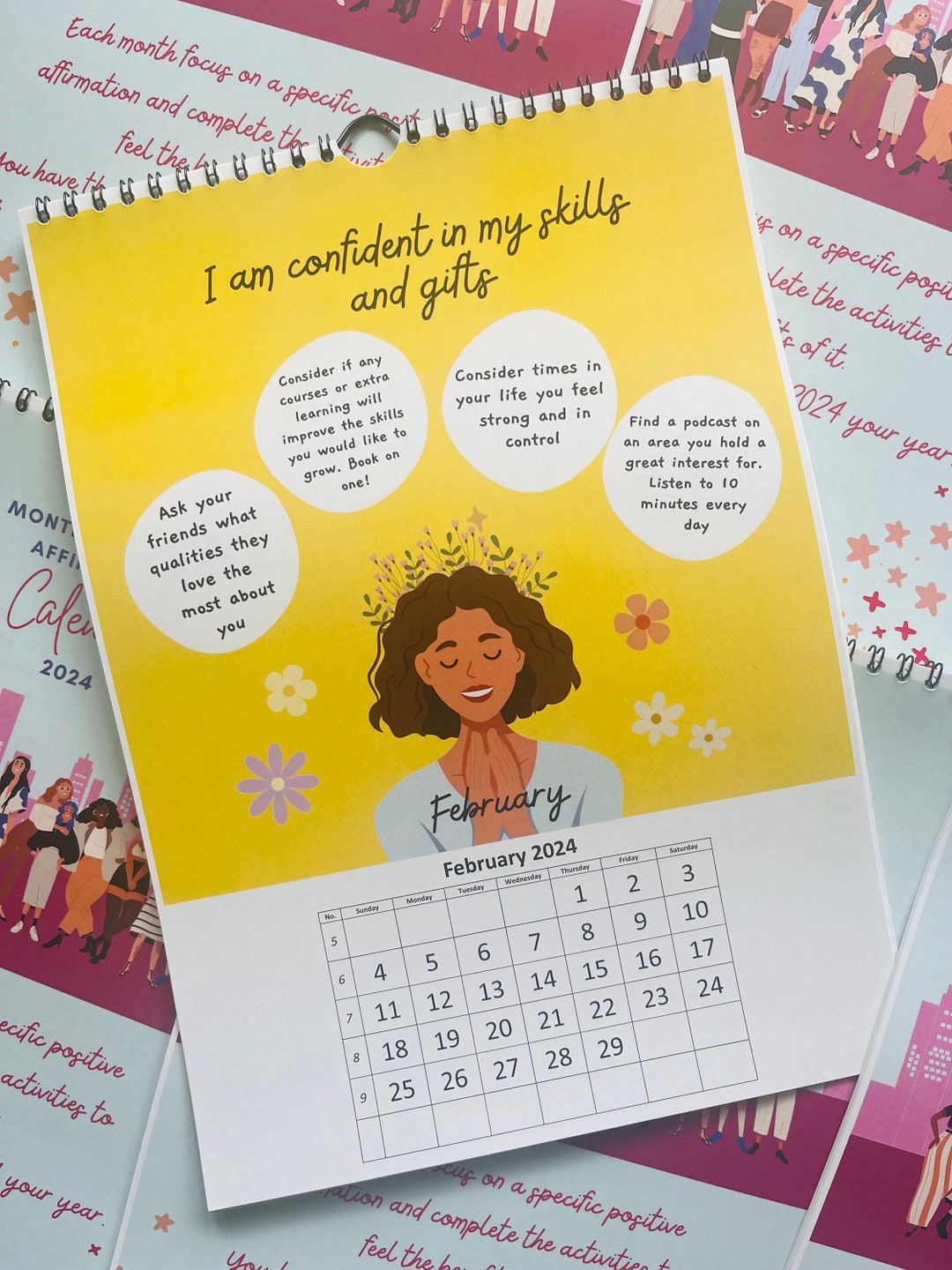 REDUCED Self Care Calendar 2024, Positive Affirmations, Take What You ...