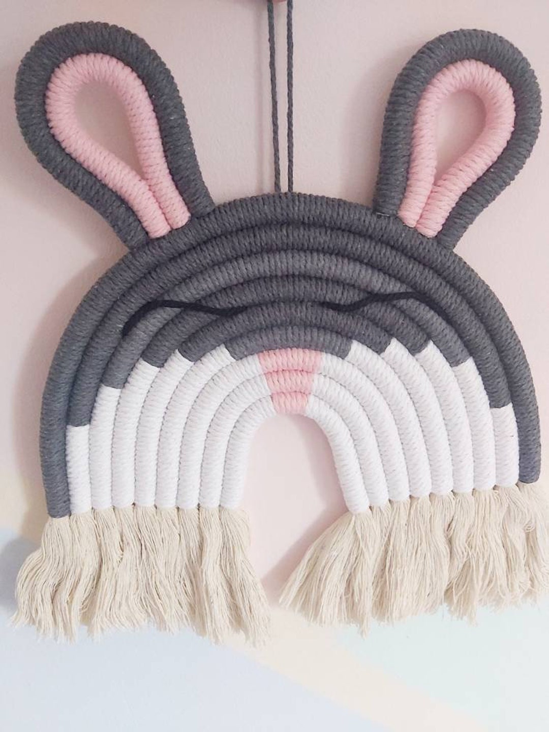 Macrame Rabbit Wall Hanging, Nursery Decor, Wall Decor, Animal Macrame ...