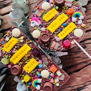 Large Personalised Chocolate Slab, Chocolate Lolly, Children’s ...