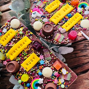 Large Personalised Chocolate Slab, Chocolate Lolly, Children’s ...