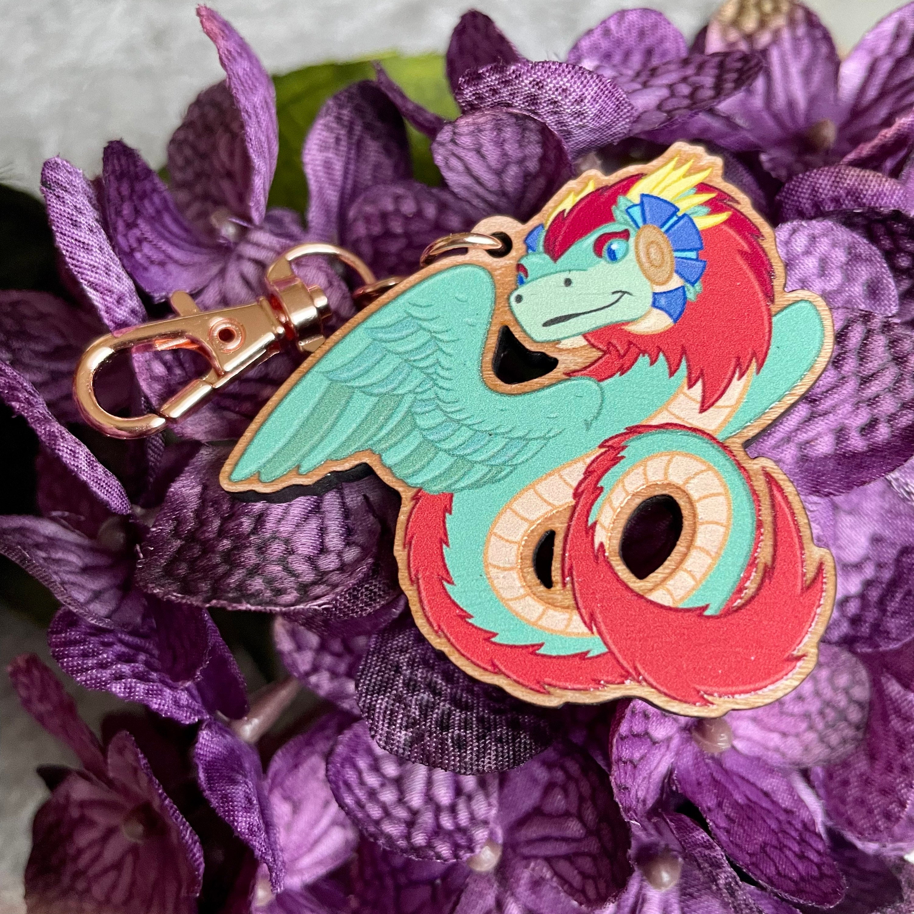 Quetzalcoatl Enamel Pin: Aztec Mythology Beastiary Pin Club - Etsy