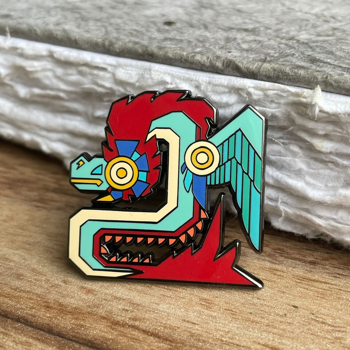 Quetzalcoatl Enamel Pin: Aztec Mythology Beastiary Pin Club | Etsy