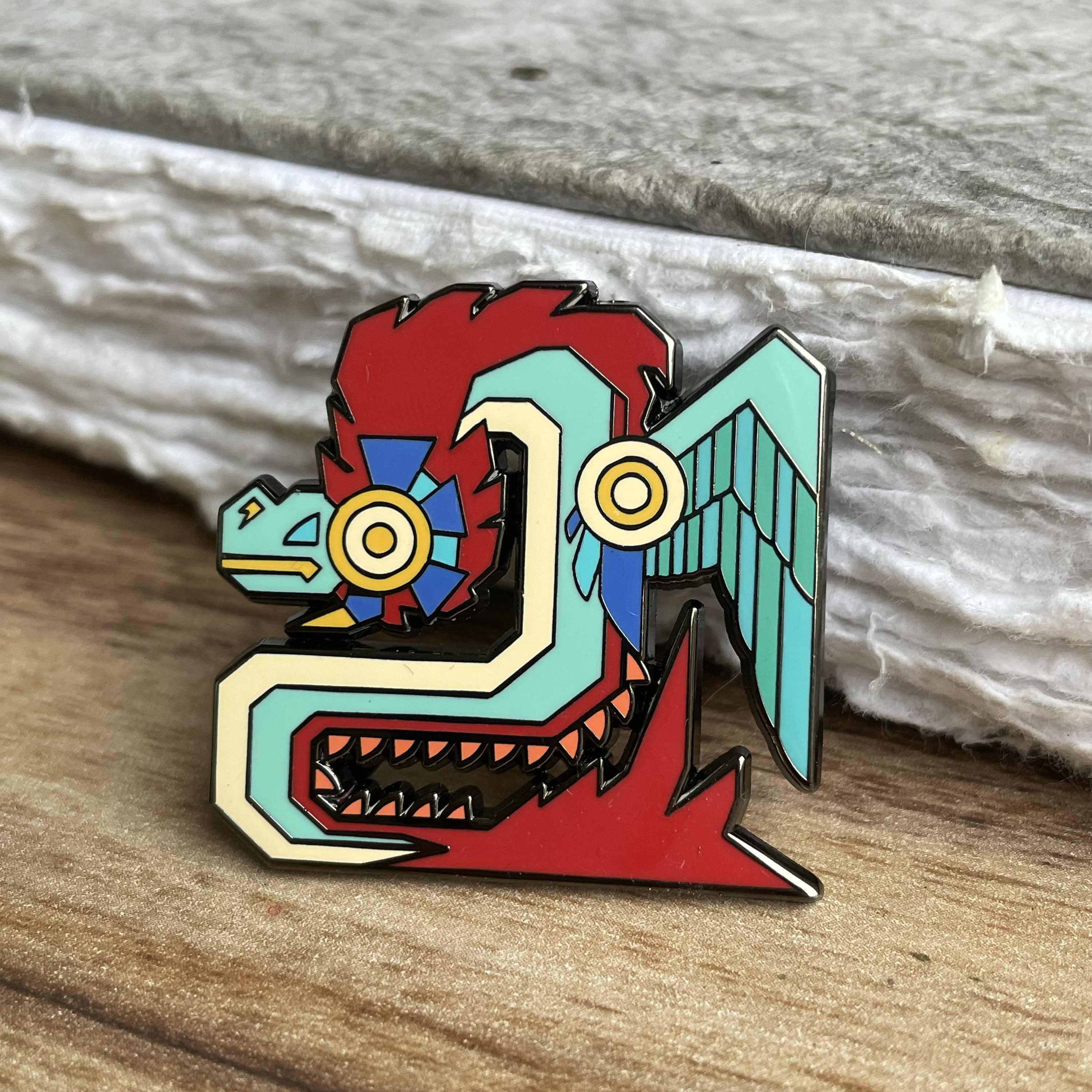 Quetzalcoatl Enamel Pin: Aztec Mythology Beastiary Pin Club - Etsy