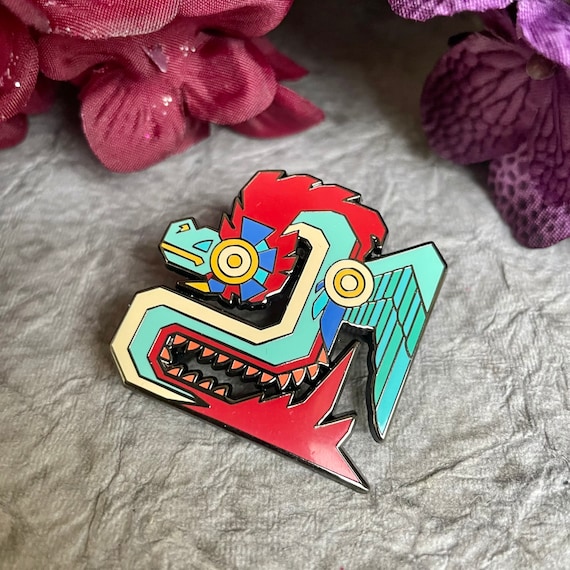 Quetzalcoatl Enamel Pin: Aztec Mythology Beastiary Pin Club - Etsy