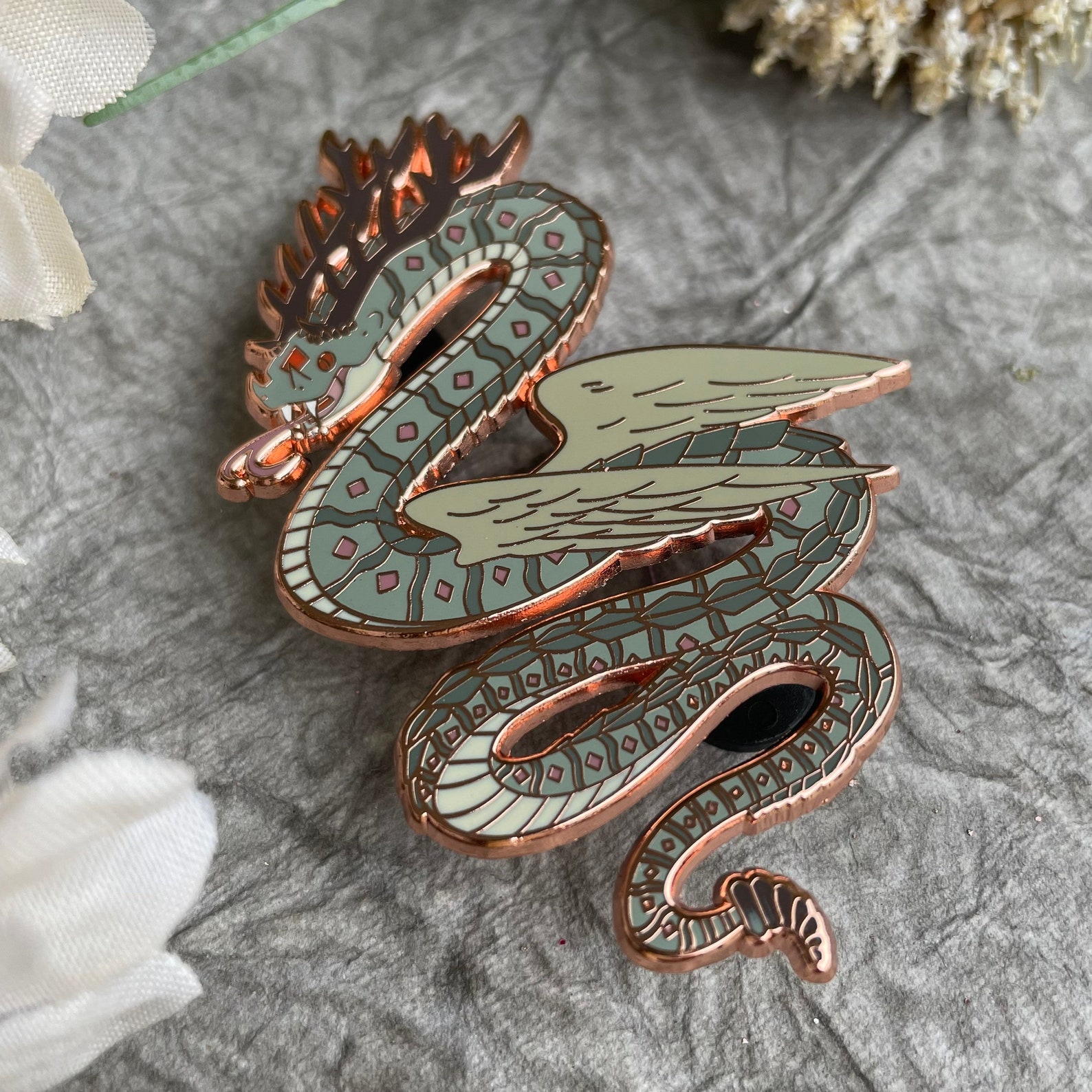 Uktena Enamel Pin: Cherokee Mythology Beastiary Pin Club - Etsy