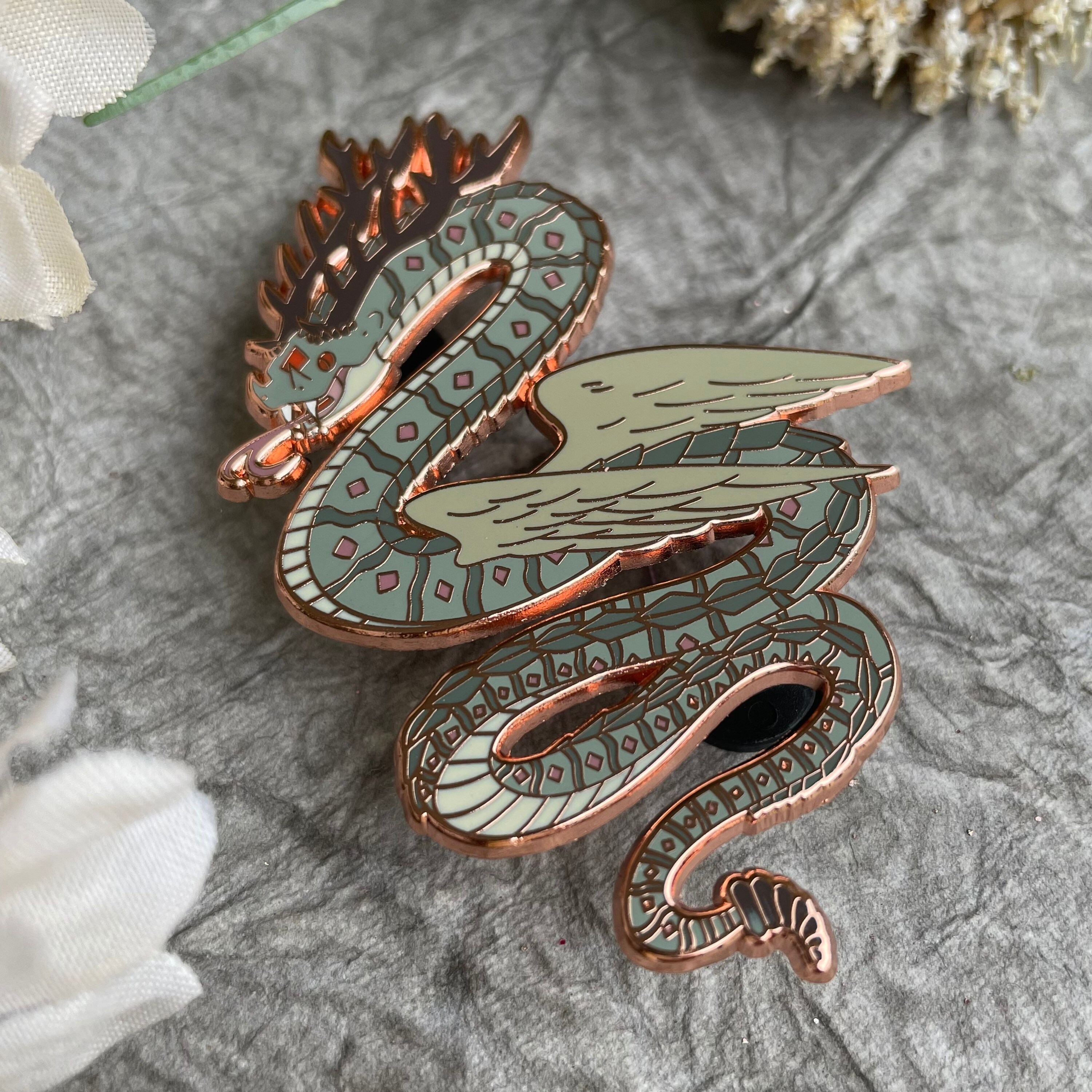 Uktena Enamel Pin: Cherokee Mythology Beastiary Pin Club - Etsy