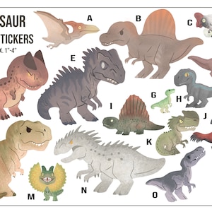 Dinosaur Vinyl Stickers - Etsy