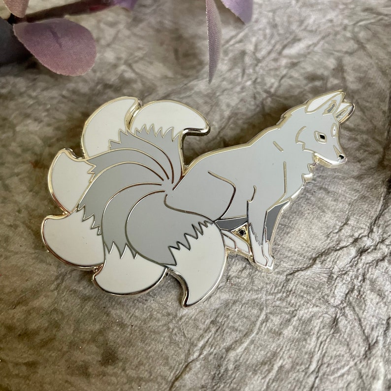 Kitsune Enamel Pin: Japanese Mythology Beastiary Pin Club - Etsy