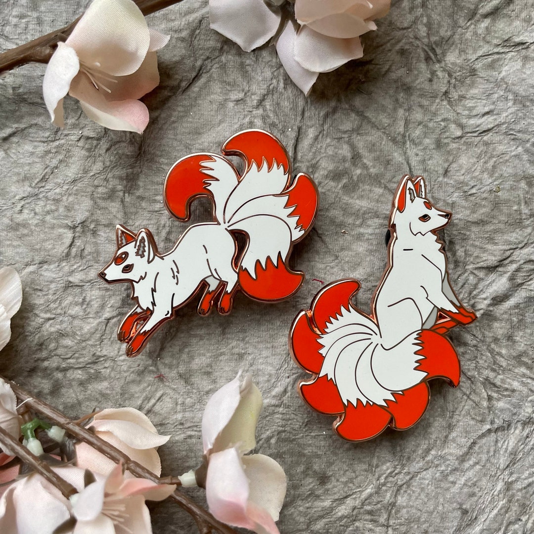 Kitsune Enamel Pin: Japanese Mythology Beastiary Pin Club - Etsy