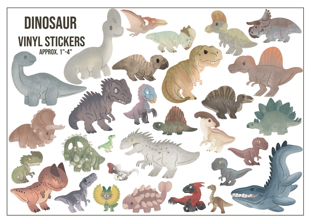 Dinosaur Vinyl Stickers - Etsy