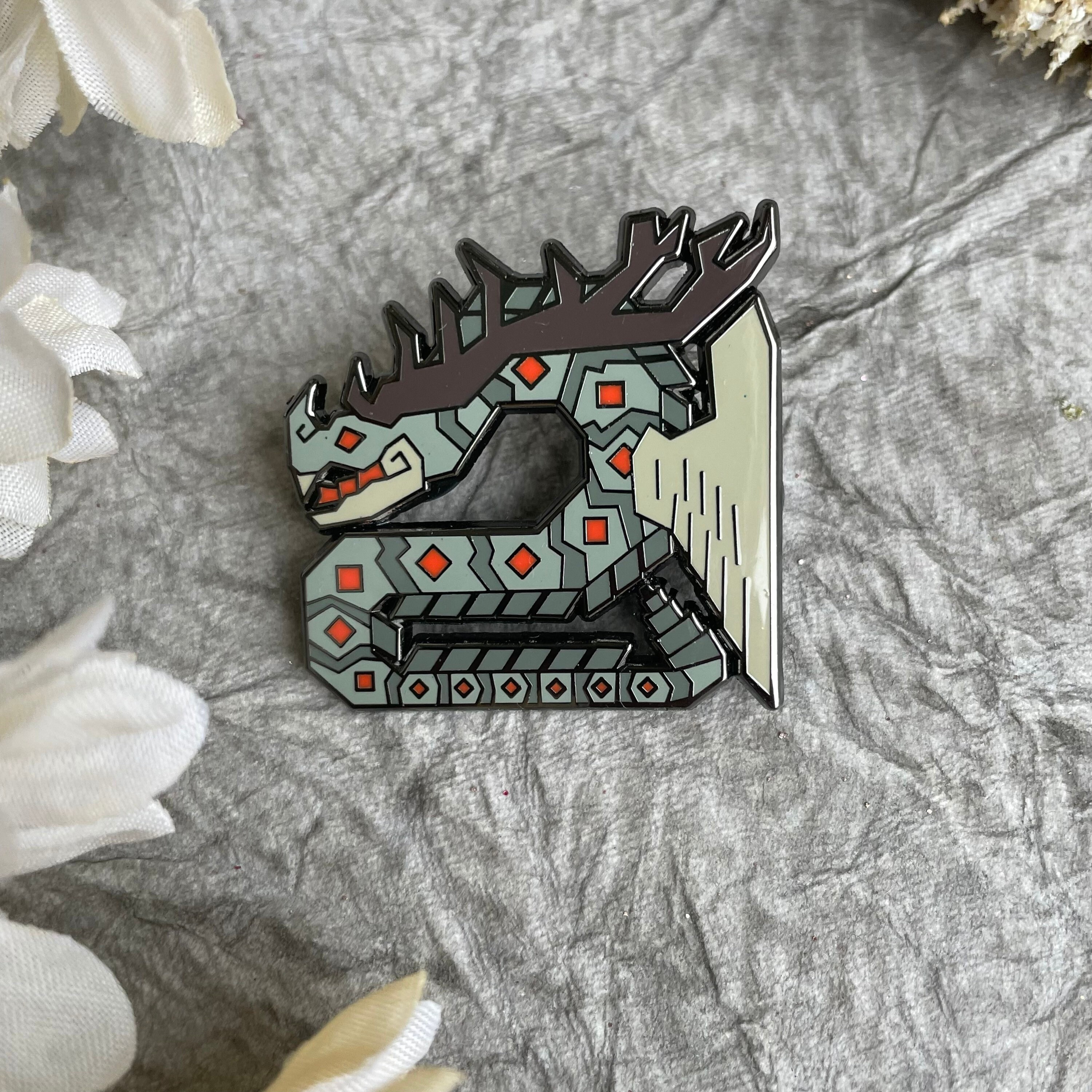 Uktena Enamel Pin: Cherokee Mythology Beastiary Pin Club - Etsy