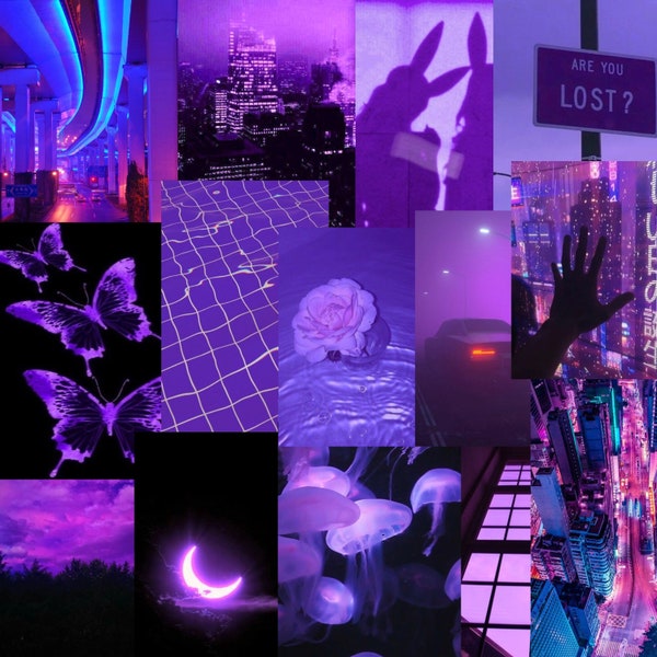 Purple Aesthetic Wall Collage - Etsy