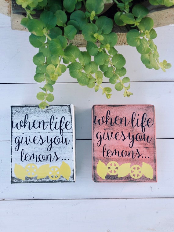 Lemon Tiered Tray Decor Lemon Blocks Lemon Decor Countertop - Etsy