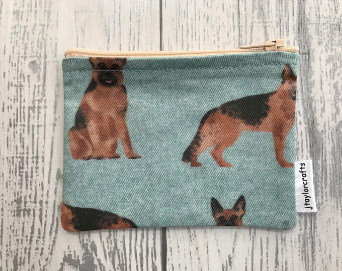 German Shepherd Dog Fabric Zip Coin Purse, Bags & Purses, Dog Lover ...