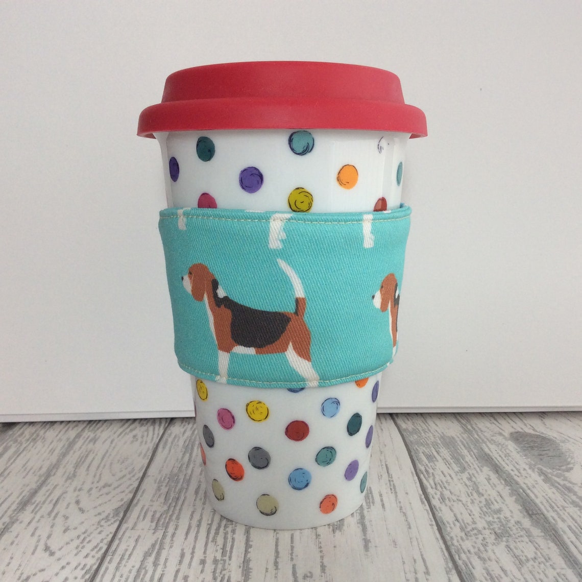 Blue Beagle Print Coffee Cup Cozy Coffee Cup Holder Cup | Etsy