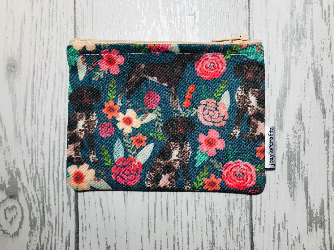 German Shorthaired Pointer Fabric Zip Coin Purse, Bags & Purses, Dog ...