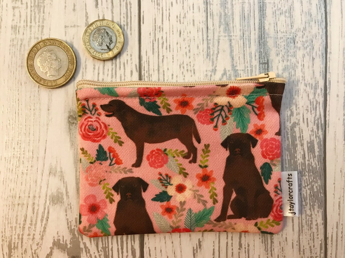 Chocolate Labrador Dog Fabric Zip Coin Purse Bags & Purses - Etsy