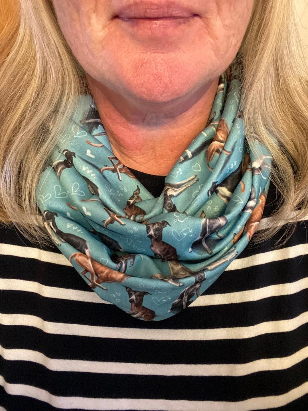 Whippet Print Infinity Scarf - Etsy