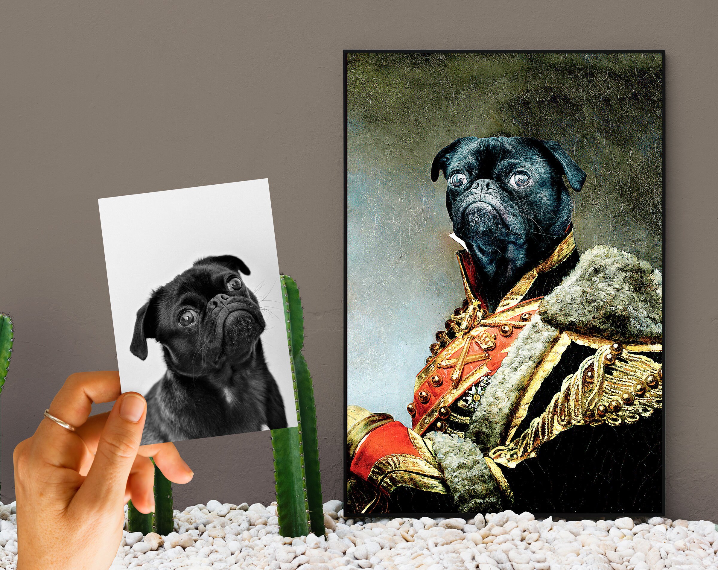 Custom pet soldier portrait custom dog portrait pet | Etsy