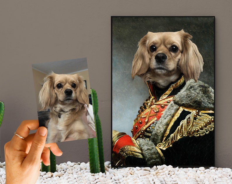 Custom Pet Soldier Portrait Custom Dog Portrait Pet - Etsy